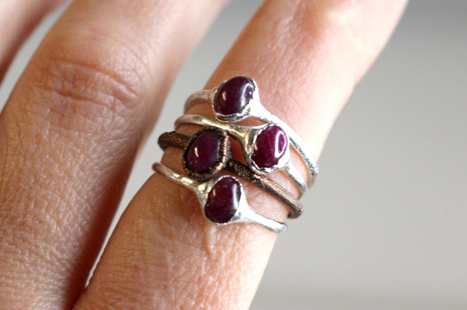 Ruby Ring Electroformed Jewelry Untreated Ruby Ring | Etsy