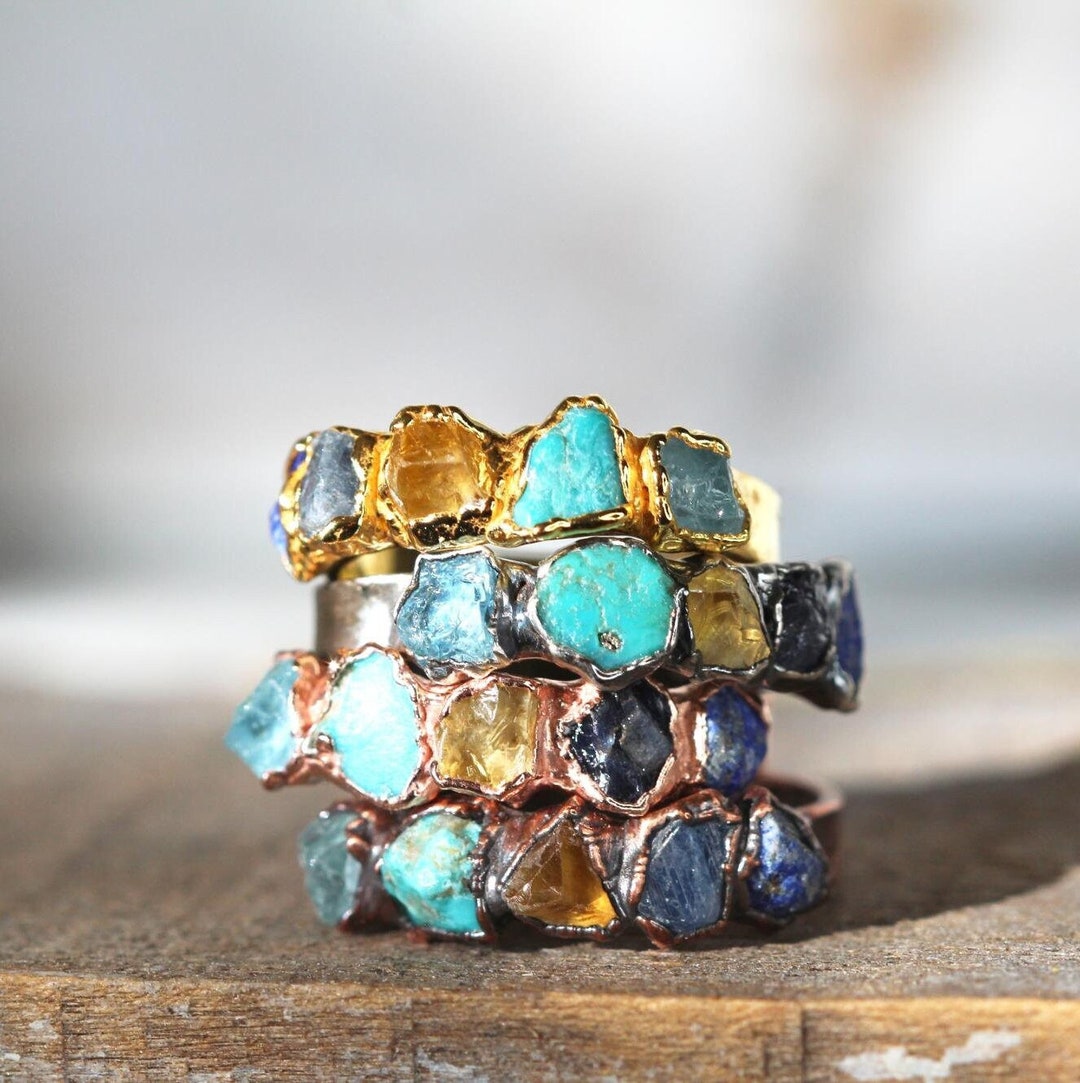 Happiness Stone Ring - Raw Crystal Jewelry - Stones for Joy - Etsy