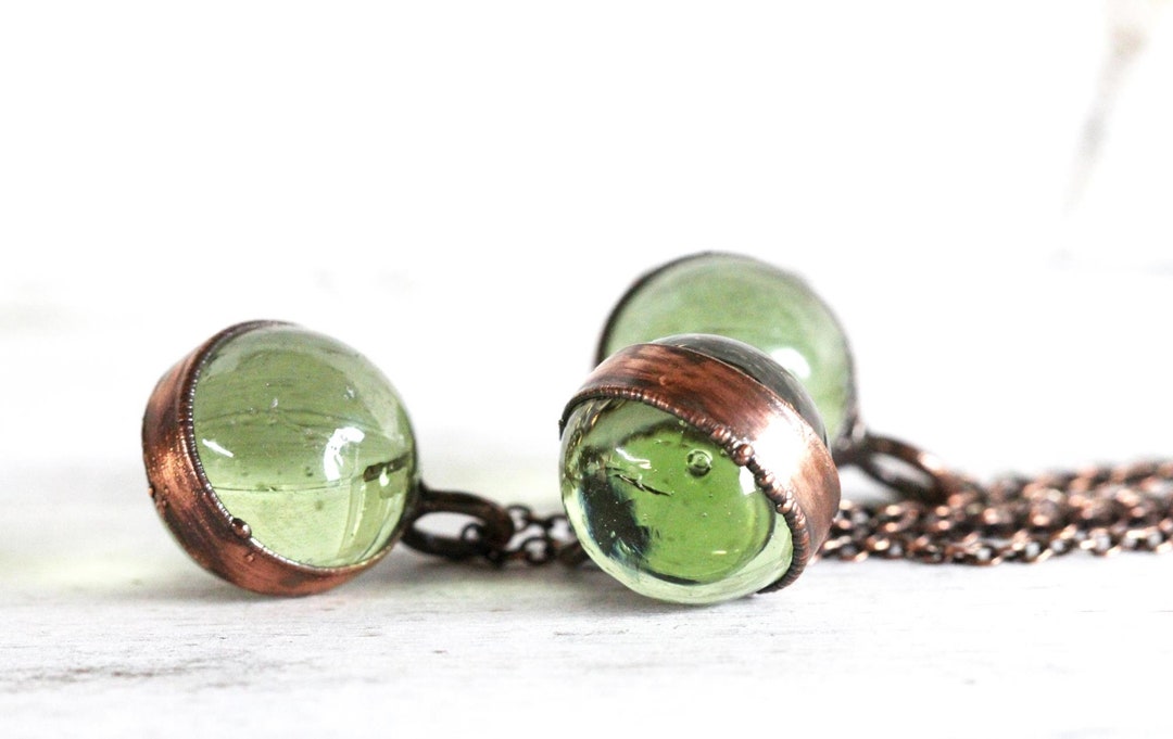 Helenite Pendant - Green Glass Orb Necklace - Mt. St. Helens Jewelry - Etsy