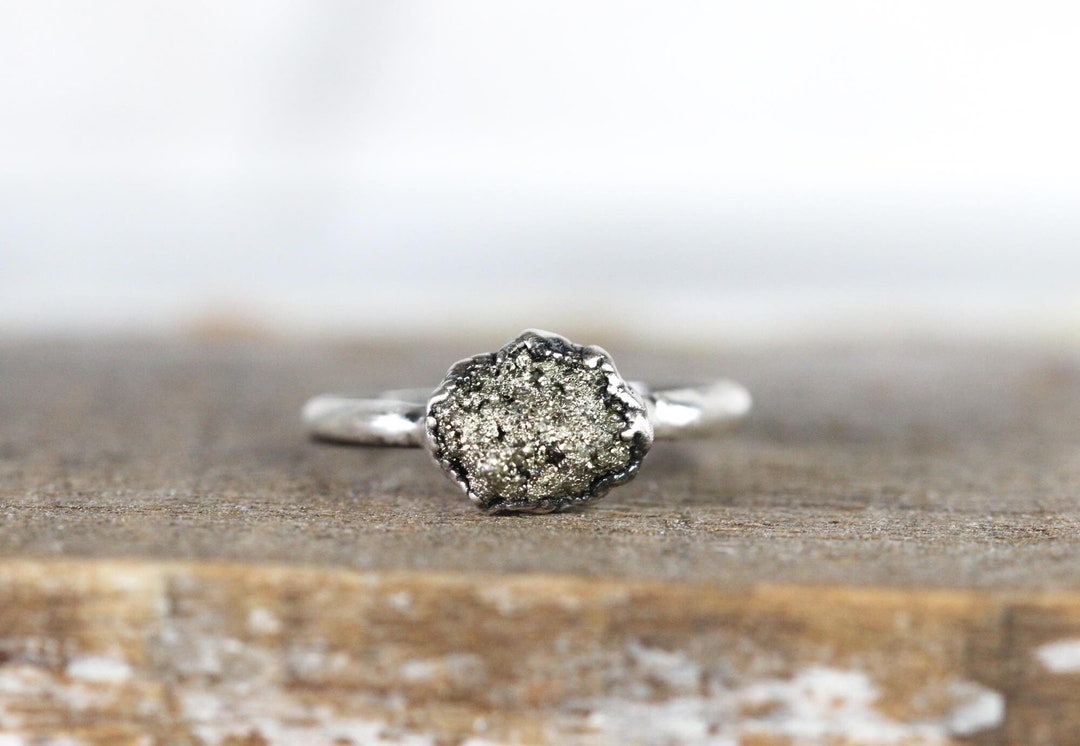 Pyrite Ring - Raw Mineral - Fools Gold Jewelry - Etsy