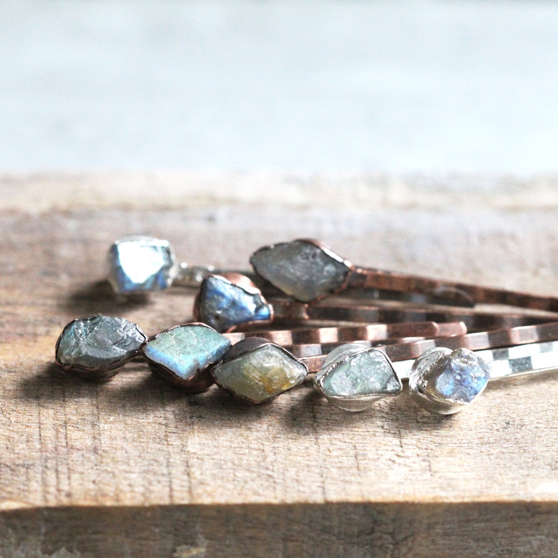 Labradorite Bobby Pin - Raw Stone Hair Pin - Wedding Hair Pin - Etsy