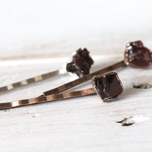 Garnet Bobby Pin Raw Crystal Hair Accessory Stone Hair Jewelry January ...