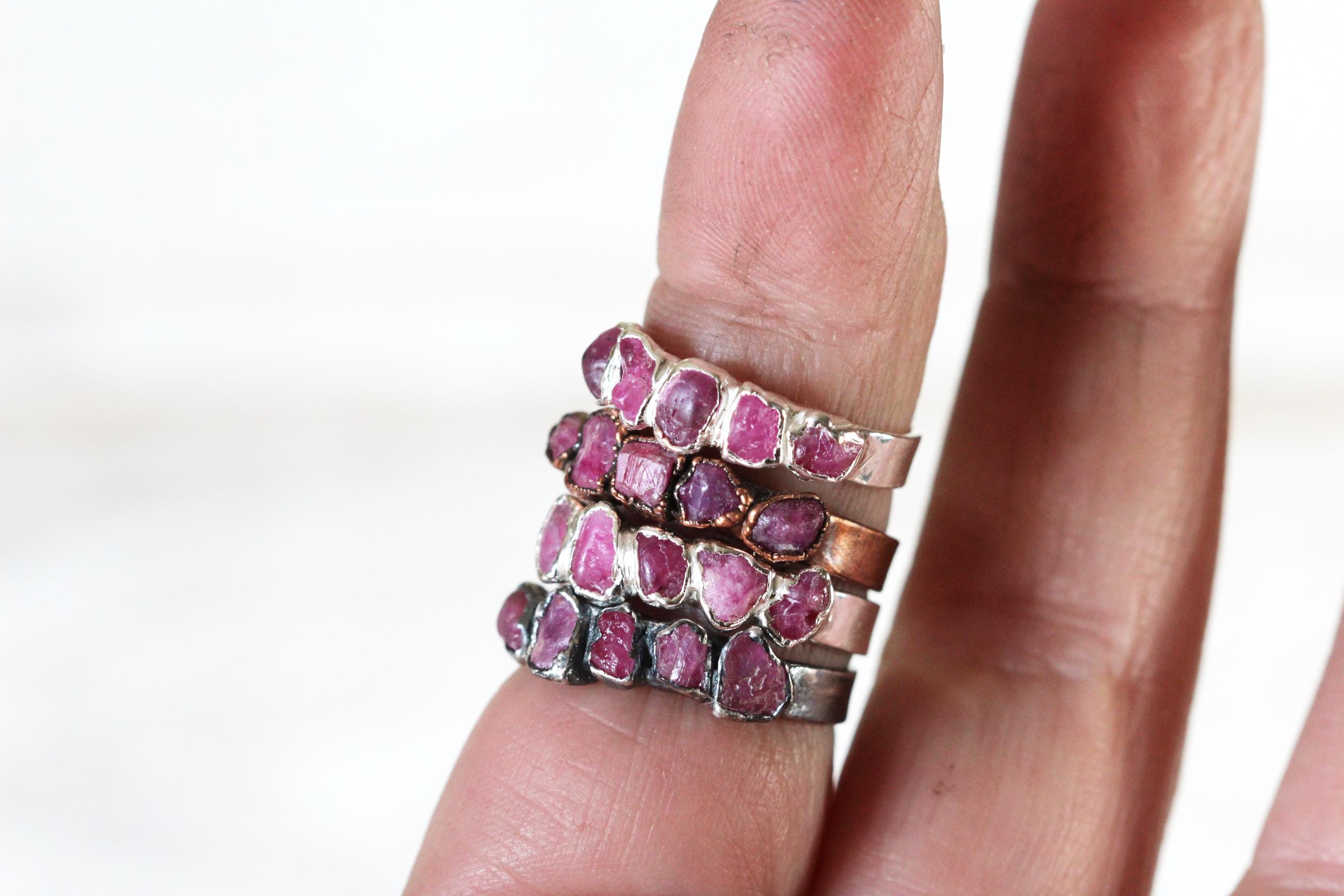 Raw Ruby Ring - July Birthstone Jewelry - Pink Ruby Ring - Etsy