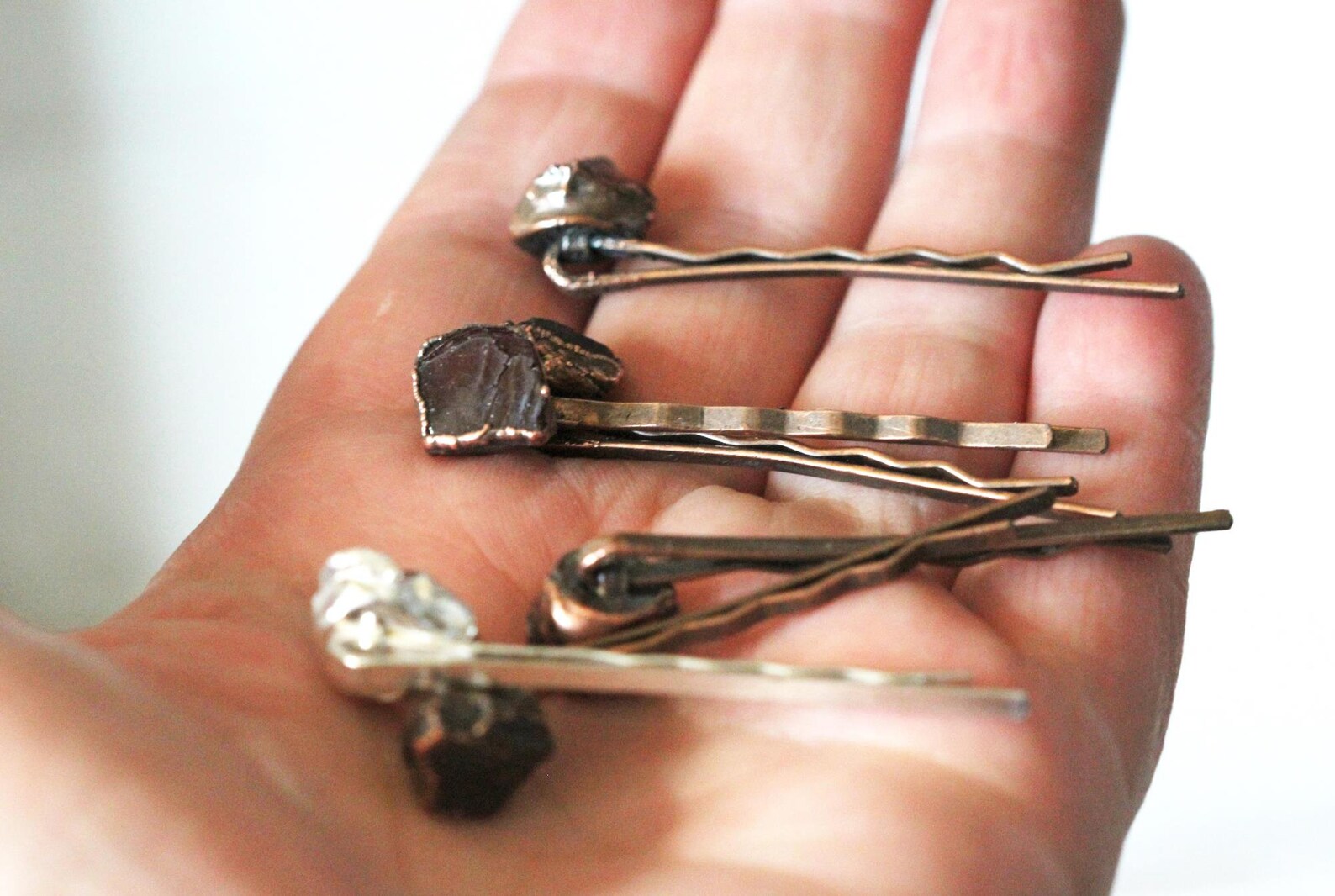 Garnet Bobby Pin - Raw Crystal Hair Accessory - Stone Hair Jewelry ...
