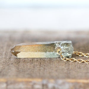 Aura Crystal Pendant - Gold Filled Chain - Hybrid Quartz Crystal ...