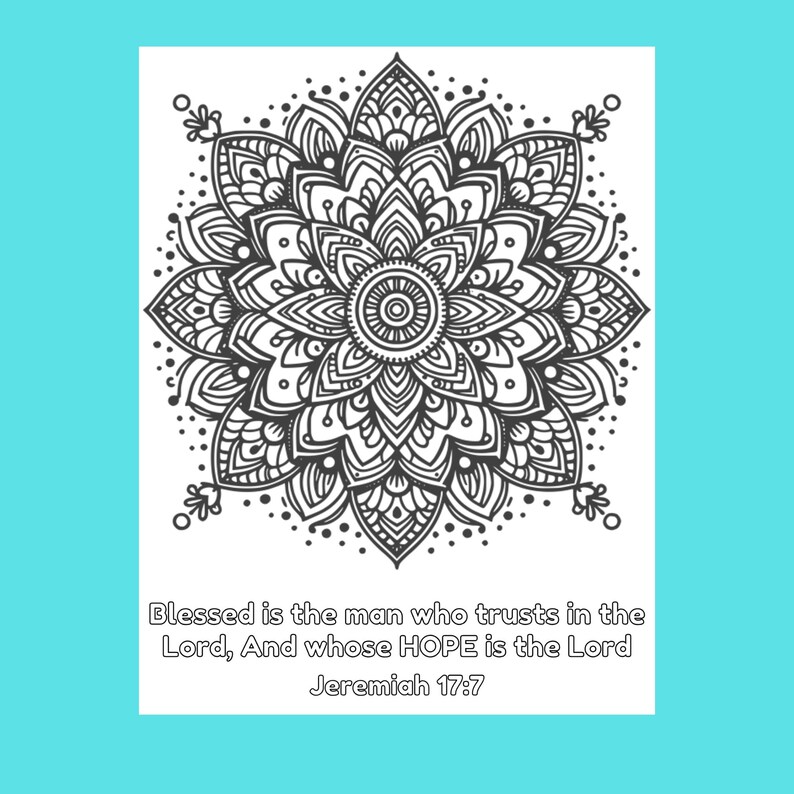 10 Mandala Coloring Sheets HOPE Bible Verses to Meditate on as You ...