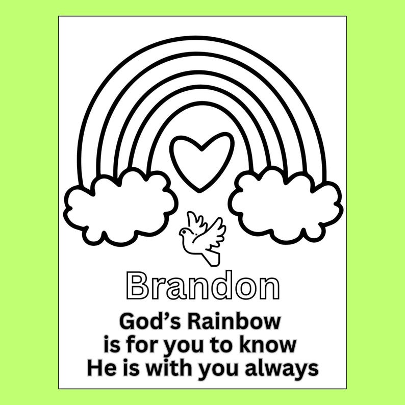 5 Personalized Kids Christian Affirmation Coloring Sheets - Etsy