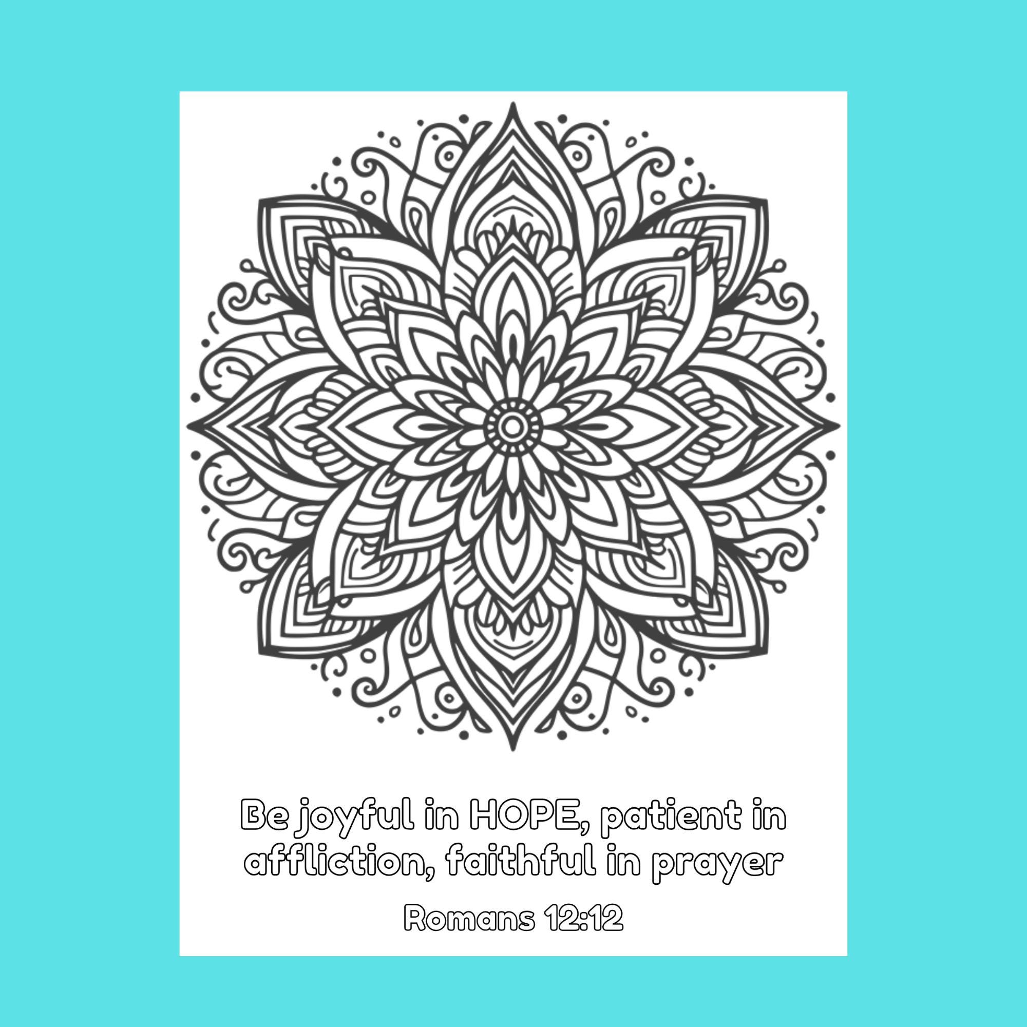 10 Mandala Coloring Sheets HOPE Bible Verses to Meditate on as You ...