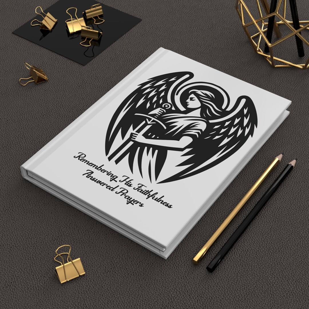 Angel in Black Outline Answered Prayer Memorial Journal A Reminder of ...