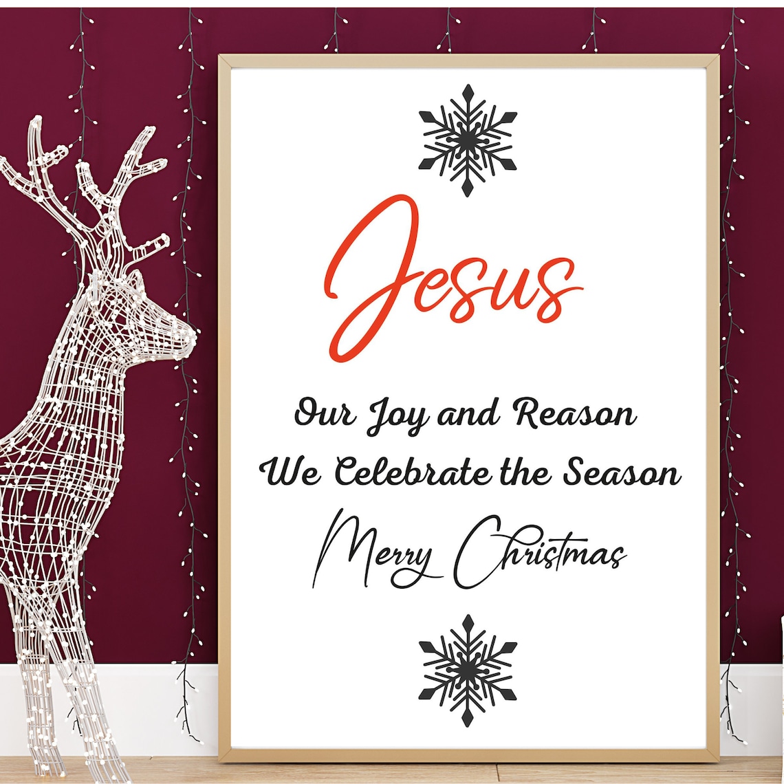 Merry Christmas Jesus is the Reason, Holiday Wall Art Printable,modern ...