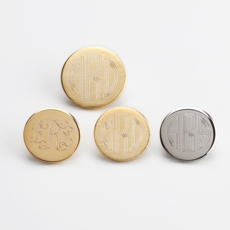 Monogrammed Blazer Buttons, Personalized Engraved Set of 9 Custom Metal ...