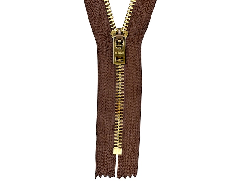 Standard Jeans Zipper, #5 Medium Weight Brass Metal Closed-end Zipper ...
