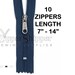 Jeans Zipper, 3 or 4 / 3 Inch or 4 Inch, Brass Metal Zipper, Black or ...