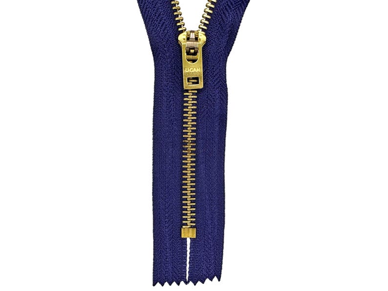 Standard Jeans Zipper, #5 Medium Weight Brass Metal Closed-end Zipper ...