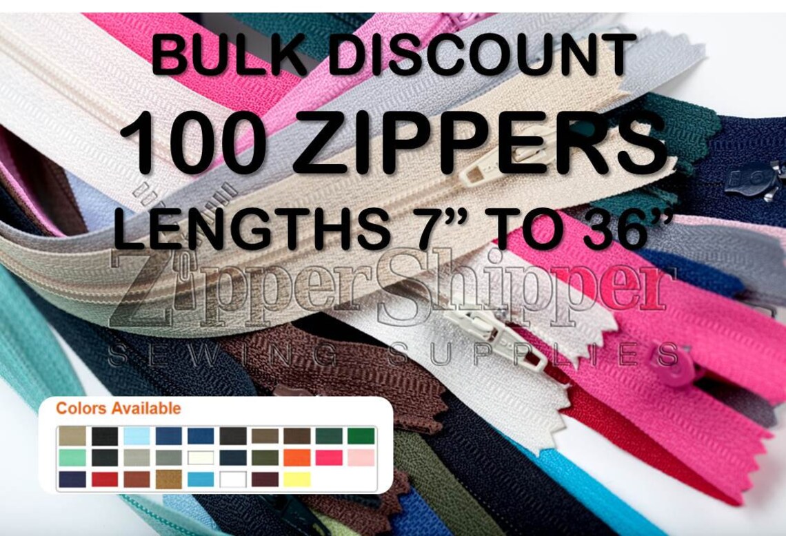 Wholesale Zippers 7 To 36 Zippers 26 Colors | Etsy