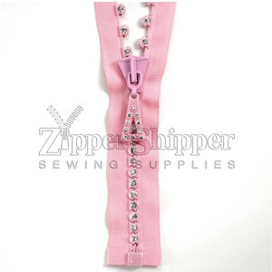 Rhinestone Zipper, Decorative Zipper With Bling, Large Stone Single Row ...