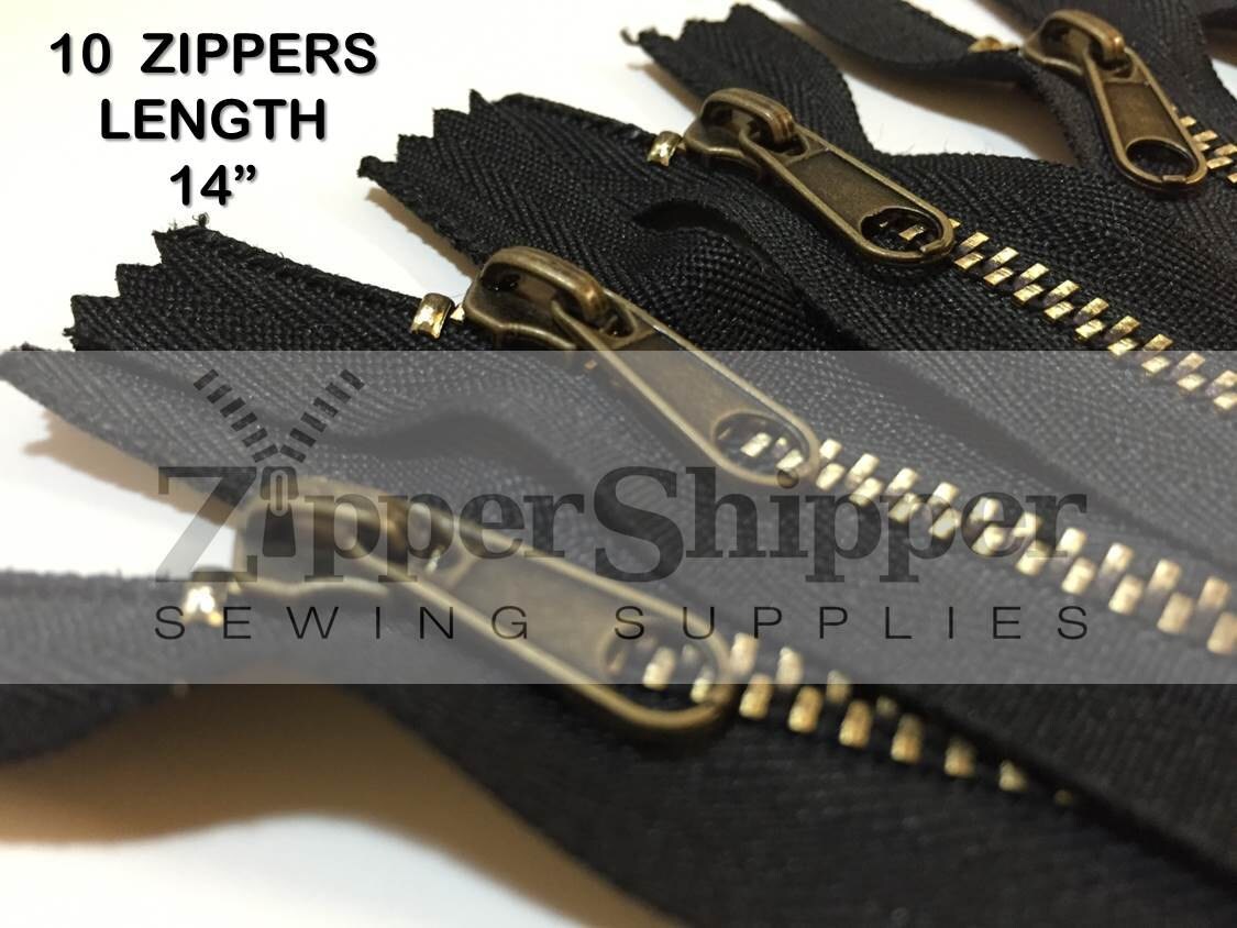 Black 14 Metal Zippers for Purses & Handbags 4 Medium | Etsy