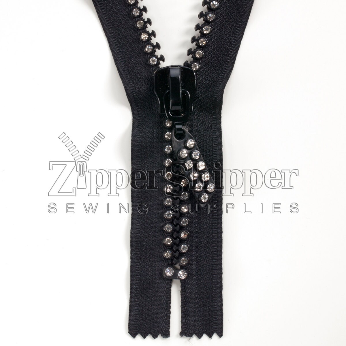 Fancy Zipper for Sewing Rhinestone Zipper With Two Rows - Etsy