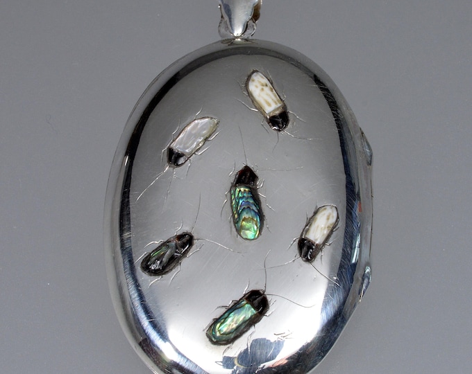 Sterling Shibayama Insect Inlay Japanese Designer Pendant Locket - Etsy