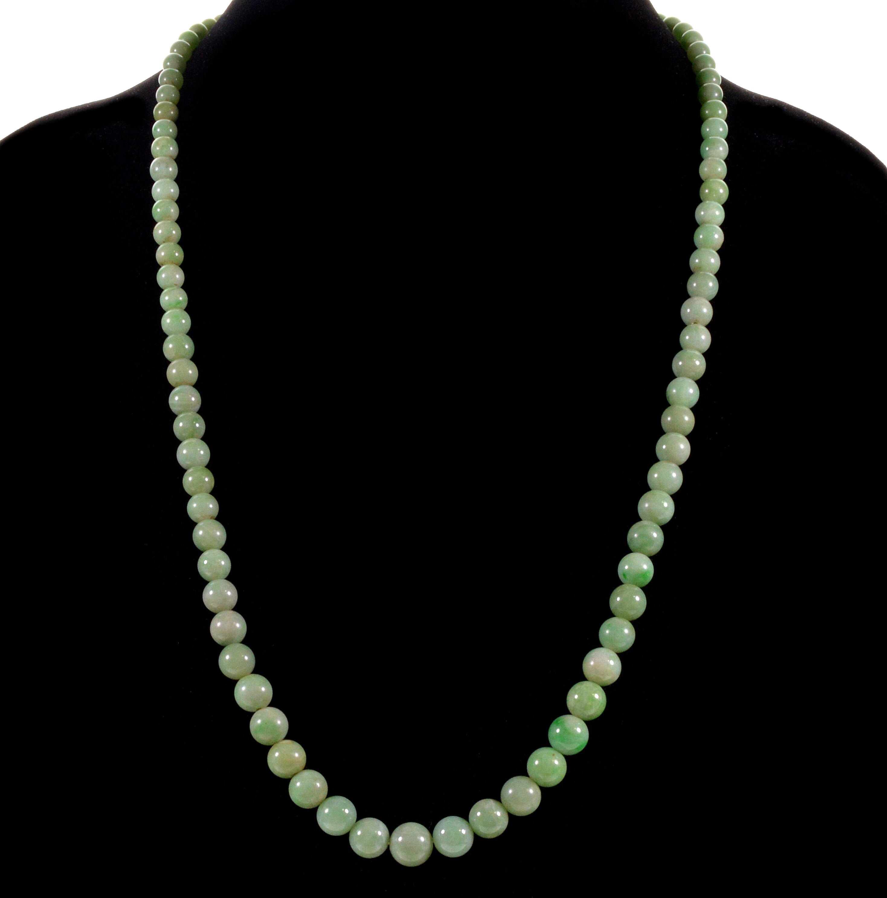Antique Art Deco Jadeite Jade Bead Necklace 002791 - Etsy