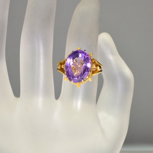 Antique 14K Gold Rose of Sharon Diamond Ring Amethyst Inlay C.1860 - Etsy