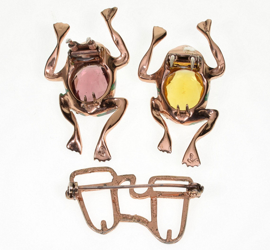 Coro Sterling Frog Duette Brooch Fur Clip C.1940 - Etsy