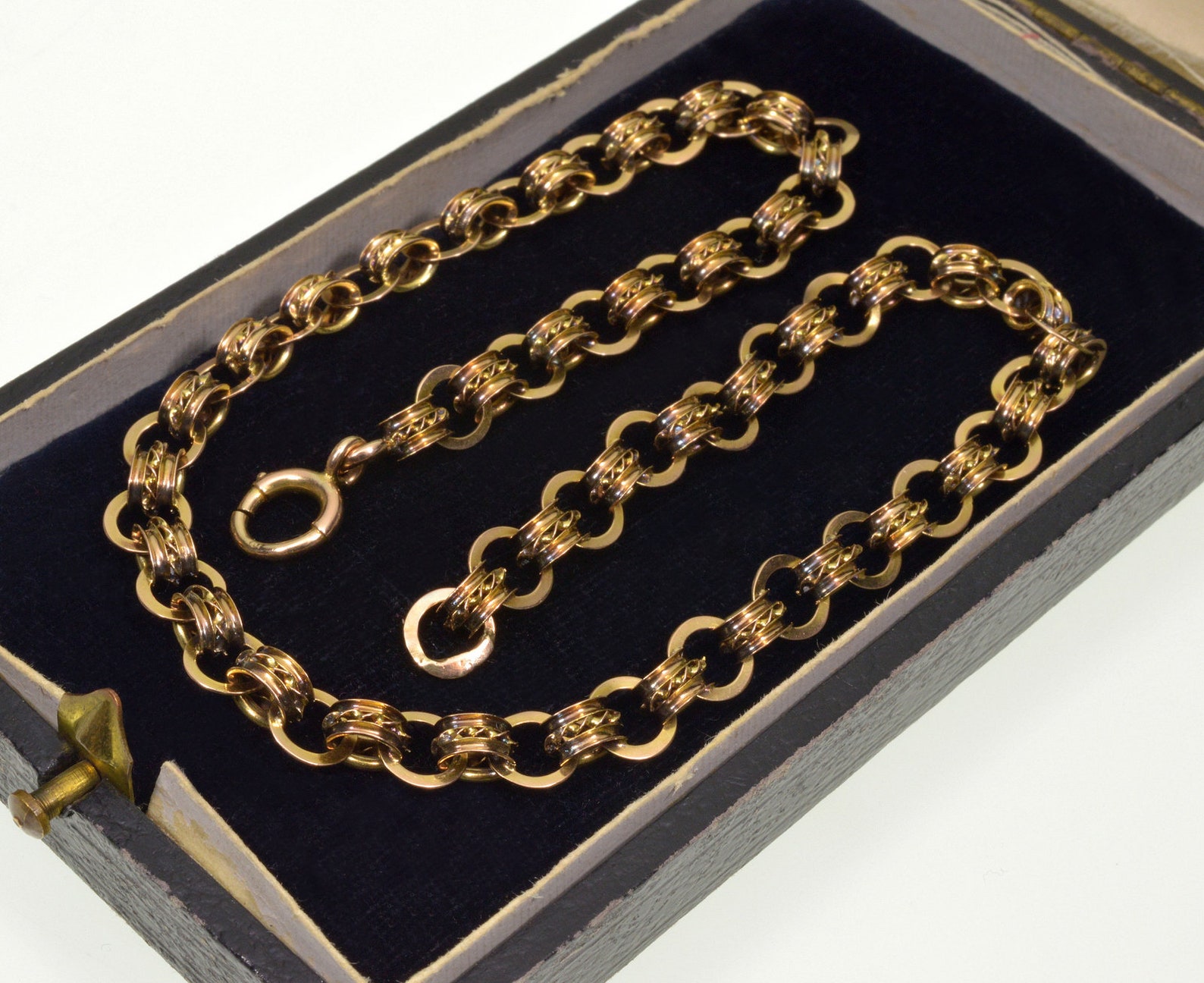Antique Victorian 10K Gold Fancy Link Chain Necklace C.1890 003175 - Etsy