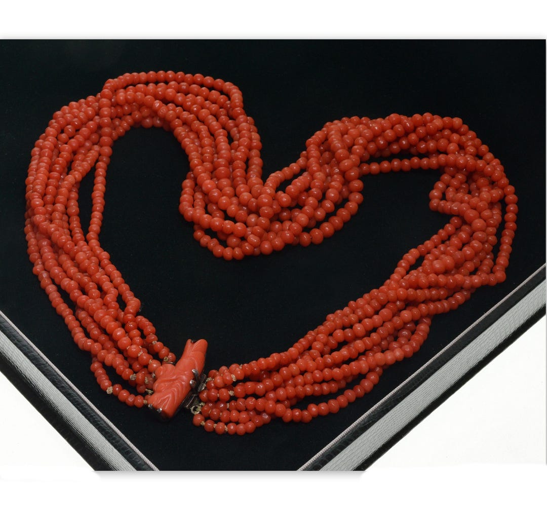 Antique Salmon Coral Carved Dragon Necklace Clasp 51.4 G C.1890 - Etsy