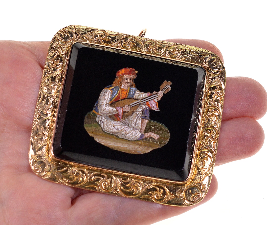 Victorian Micro Mosaic 14K Large Pendant Italian Grand Tour C.1860 - Etsy