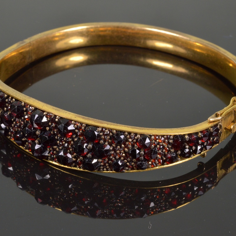 Garnet Bangle - Etsy