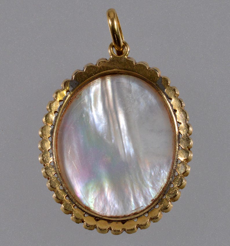 Antique Georgian 18K Gold Grisaille Enamel Pearl Pendant C.1790 - Etsy