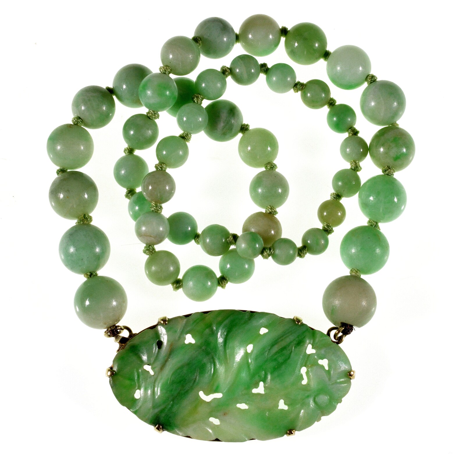 Antique Art Deco Walter Lampl 14K Gold Jadeite Jade Necklace - Etsy