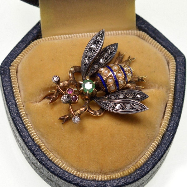 Antique Gold Bee Pin - Etsy