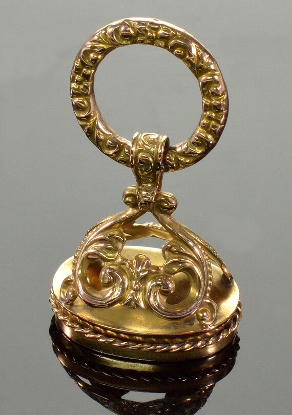 Antique Georgian 10K Gold Seal Watch Fob Charm Pendan… - Gem