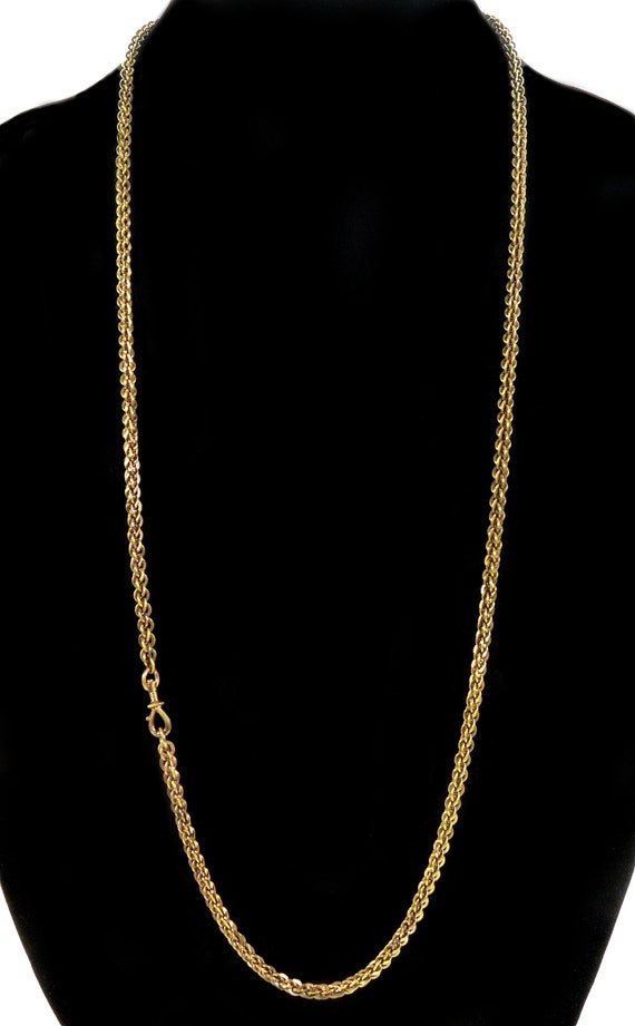 Antique Georgian Brass Guard Chain Necklace C.1800 - Gem