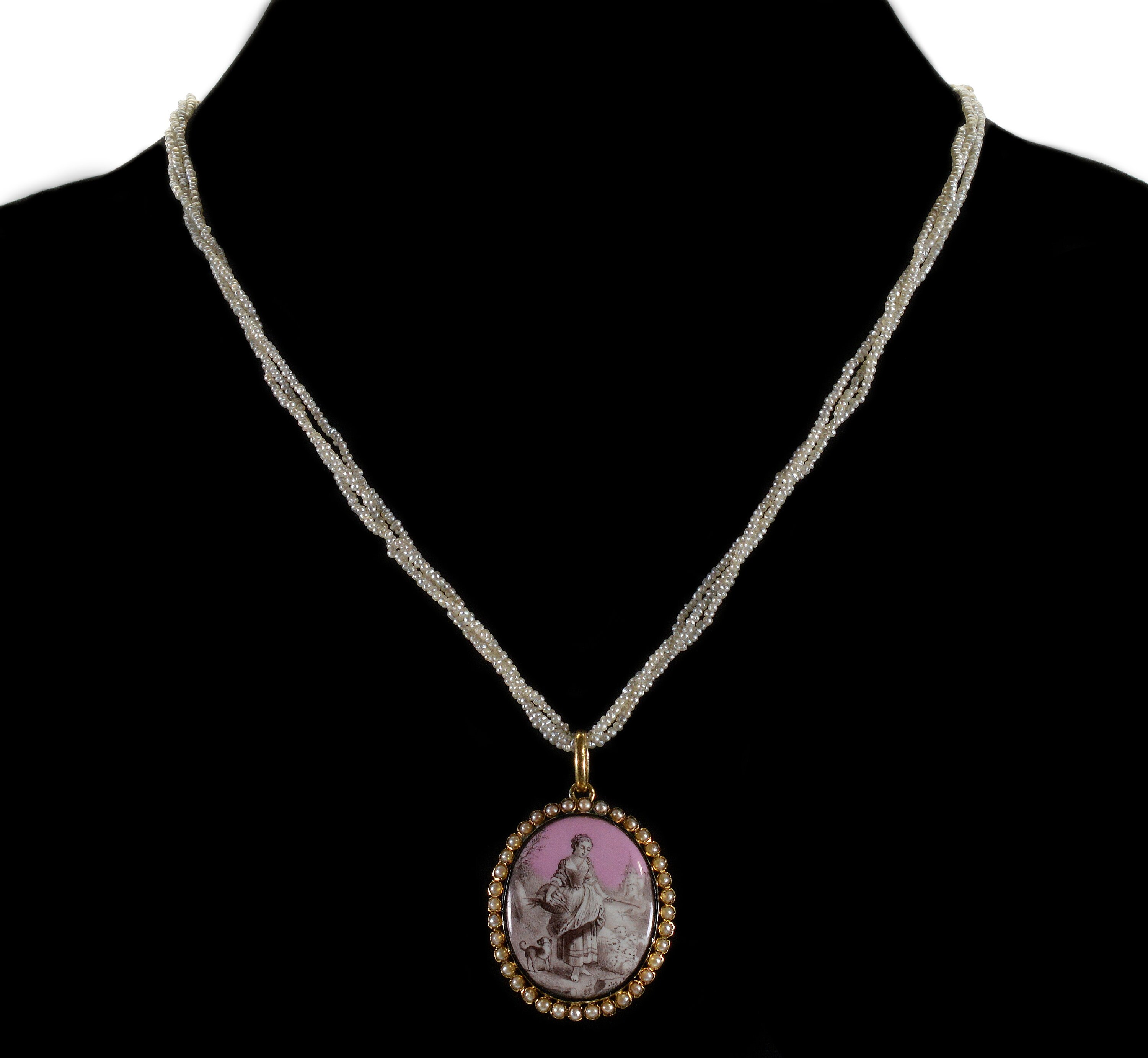Antique Georgian 18K Gold Grisaille Enamel Pearl Pendant C.1790 - Etsy