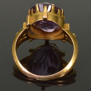 Antique 14K Gold Rose of Sharon Diamond Ring Amethyst Inlay C.1860 - Etsy