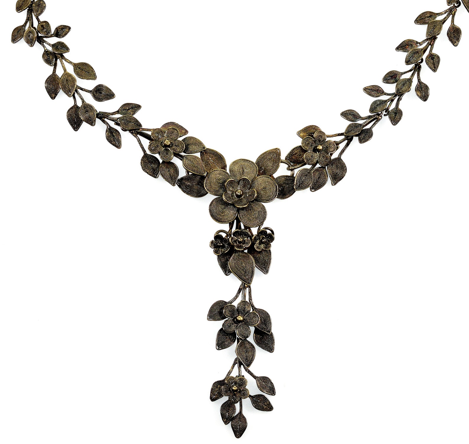 Antique Arts and Crafts Sterling Lavalier Necklace Cannetille - Etsy