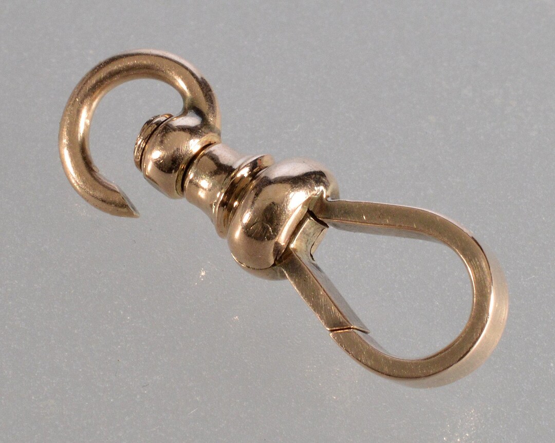 Victorian 14K Gold Large Dog Clip Clasp for Pocket Watch Albert Chain ...
