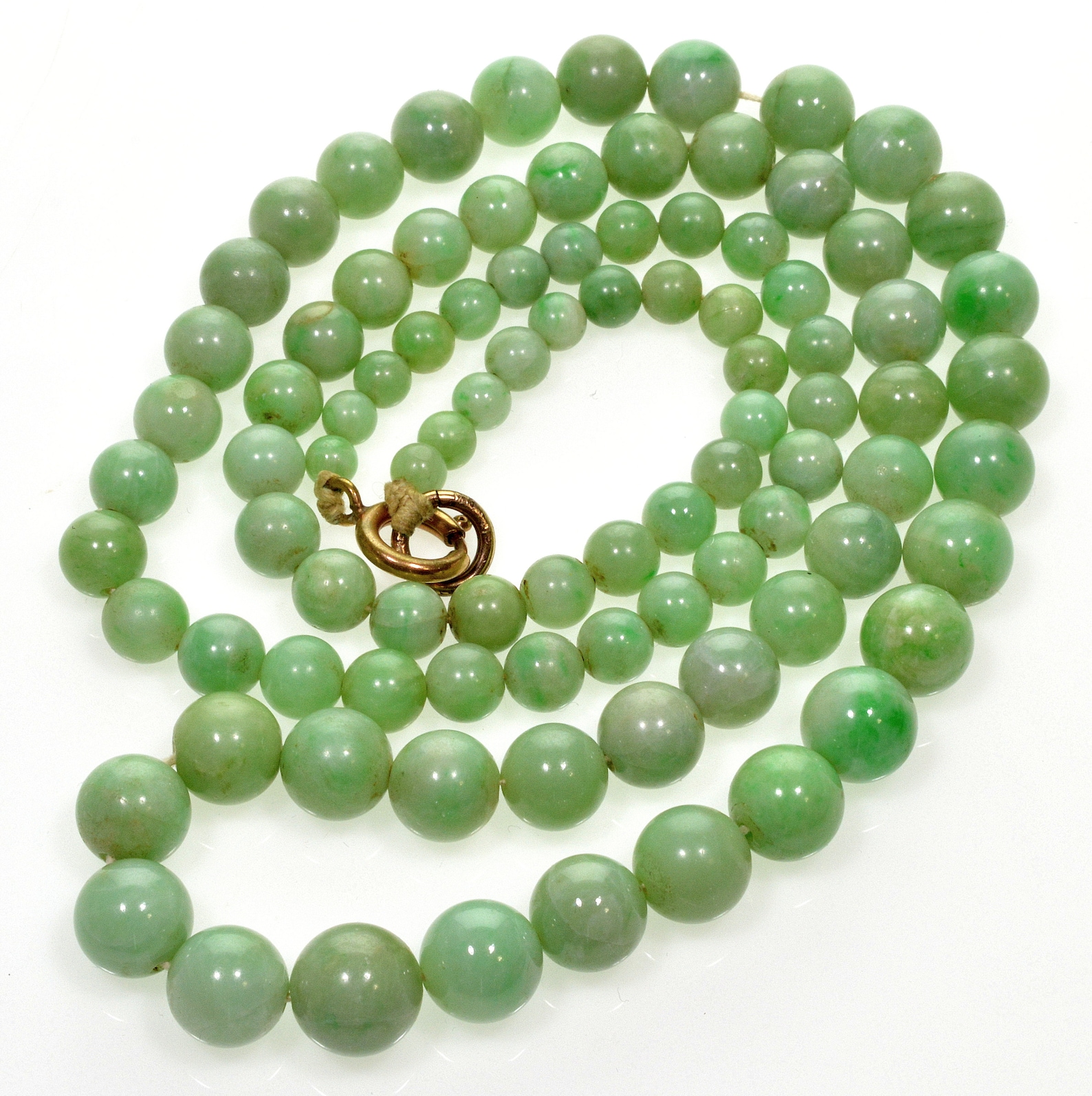 Antique Art Deco Jadeite Jade Bead Necklace 002791 - Etsy