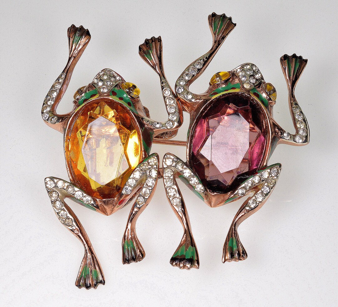 Coro Sterling Frog Duette Brooch Fur Clip C.1940 - Etsy