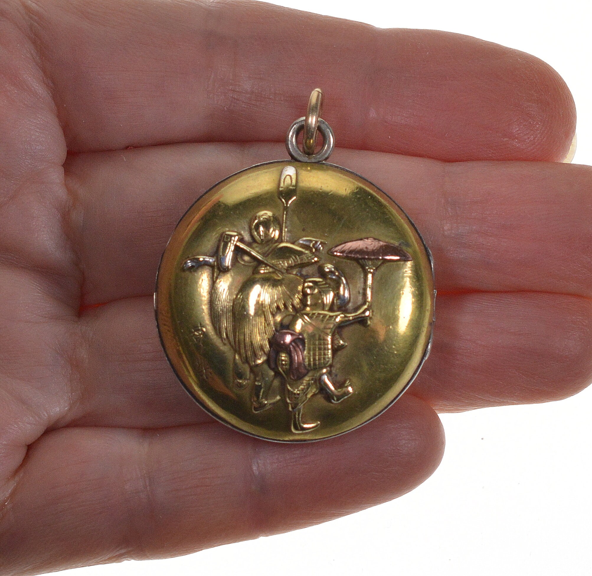 Antique Shakudo Mixed Metal Locket Pendant Japanese Meiji Period C.1880 ...