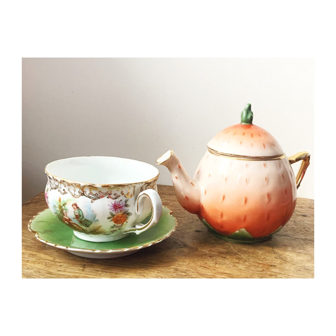 Vintage Tiny Tea Set Decorative Teapot Cup and Saucer Afternoon Tea ...