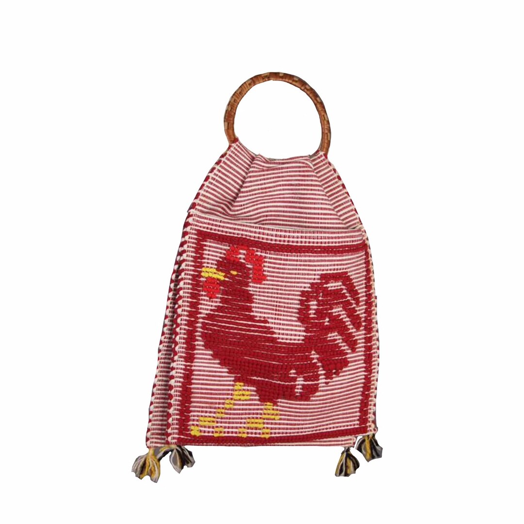 Tapestry Chicken Bag Woven Bag Rooster Bag Shopper - Etsy