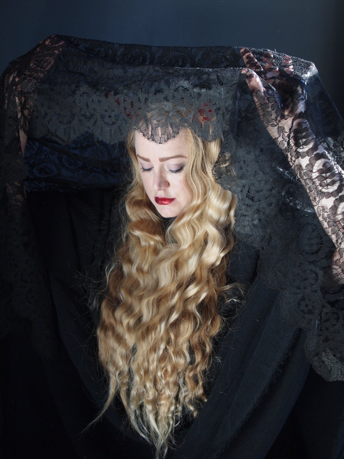 Antique Mourning Shawl Gothic Bride Steampunk Halloween | Etsy