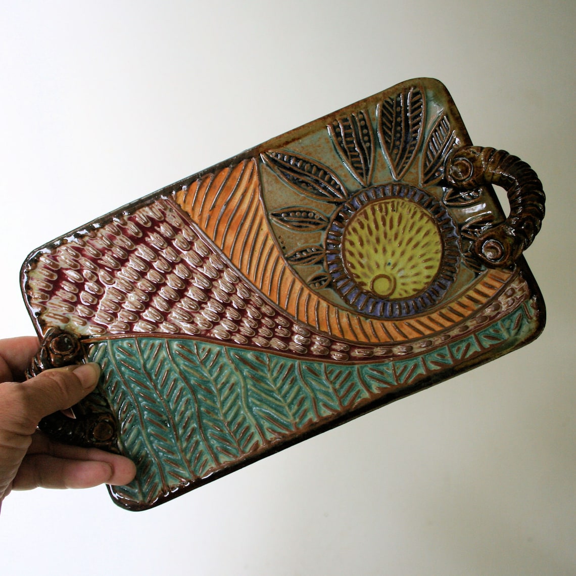 Sun Platter Hand Made Stoneware Pottery - Etsy