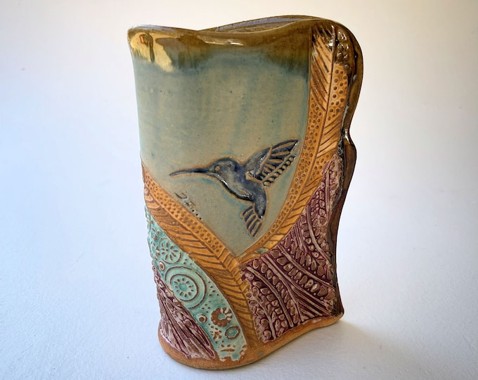 Hummingbird Pottery Flower Vase Hand Made Clay Flower Holder - Etsy