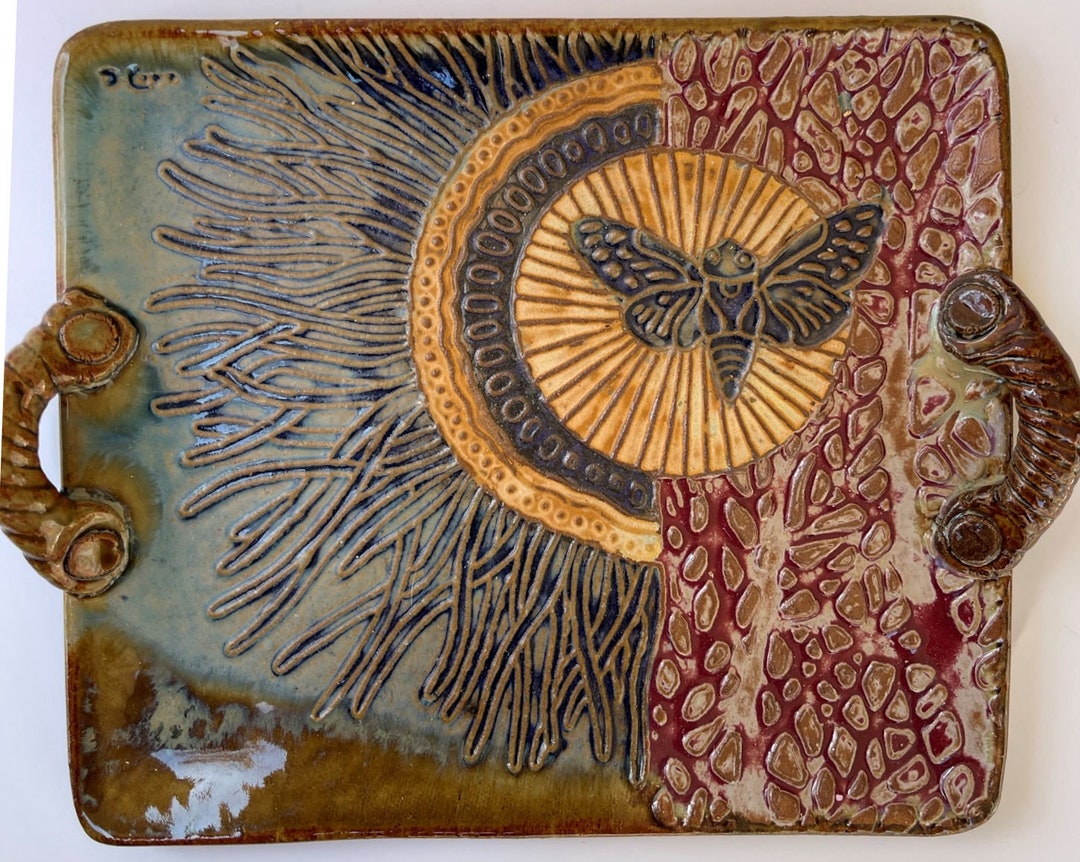 Cicada Pottery Platter Handmade Stoneware Tableware Microwave and ...