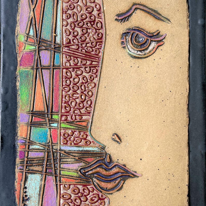 Handmade Ceramic Pottery Wall Art Abstract Portrait - Etsy