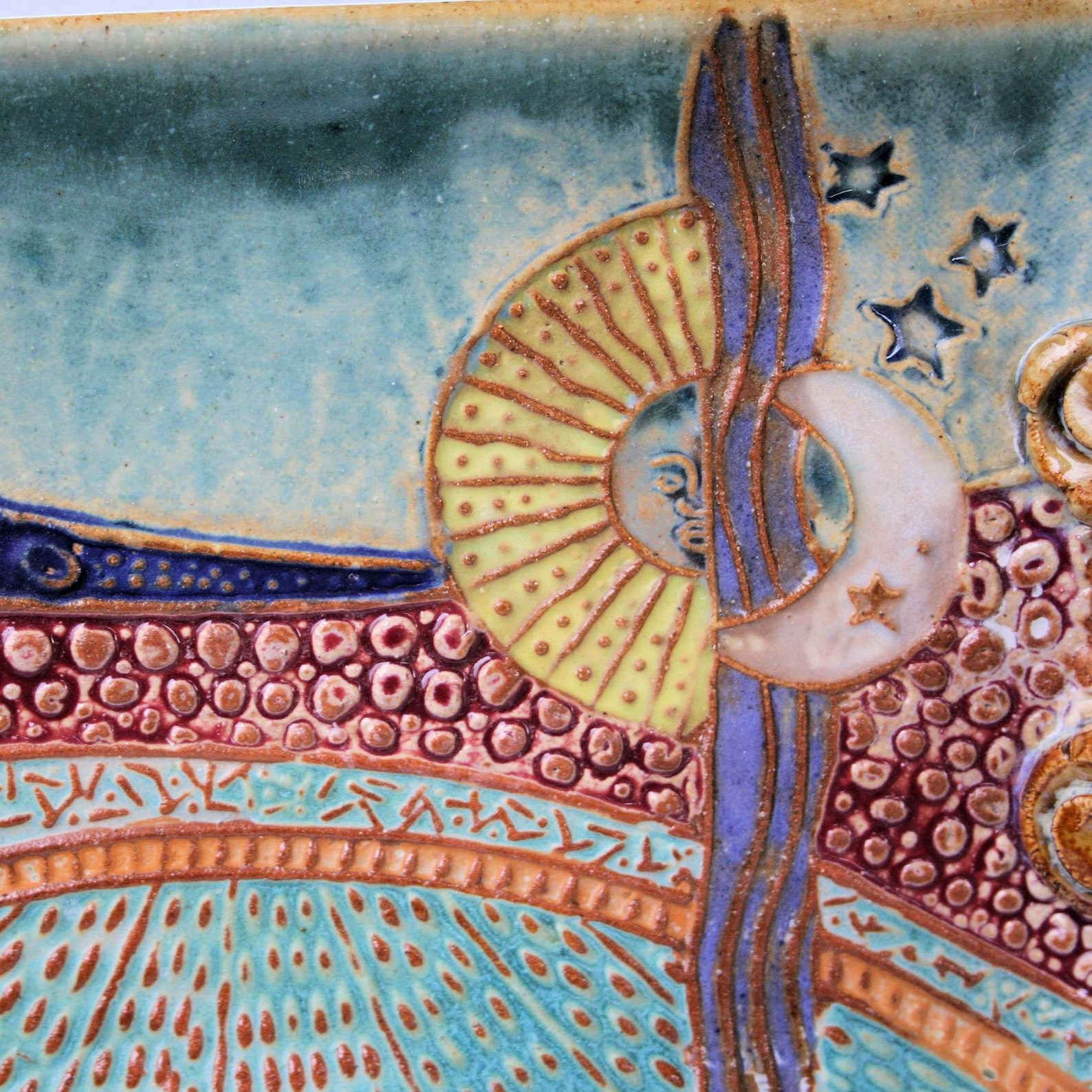 Sun and Moon Platter Hand Made Stoneware Pottery - Etsy